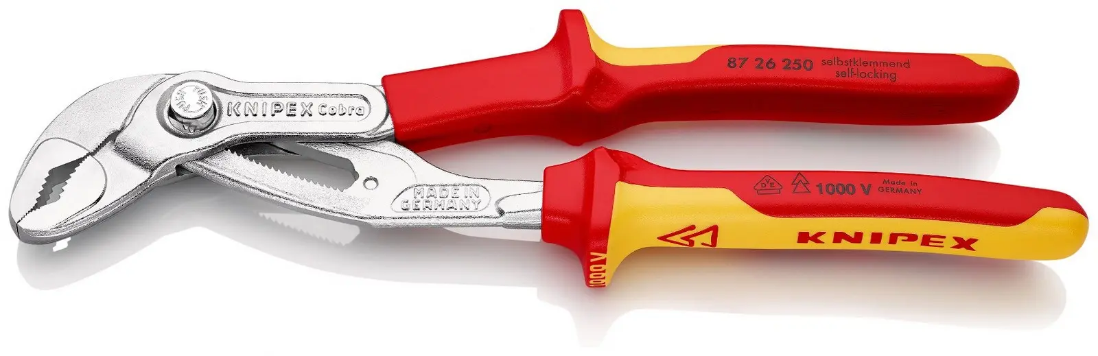 KNIPEX Papagaj - cevna klešta Cobra 1000V VDE 2 87 26 250 crveno-žuta