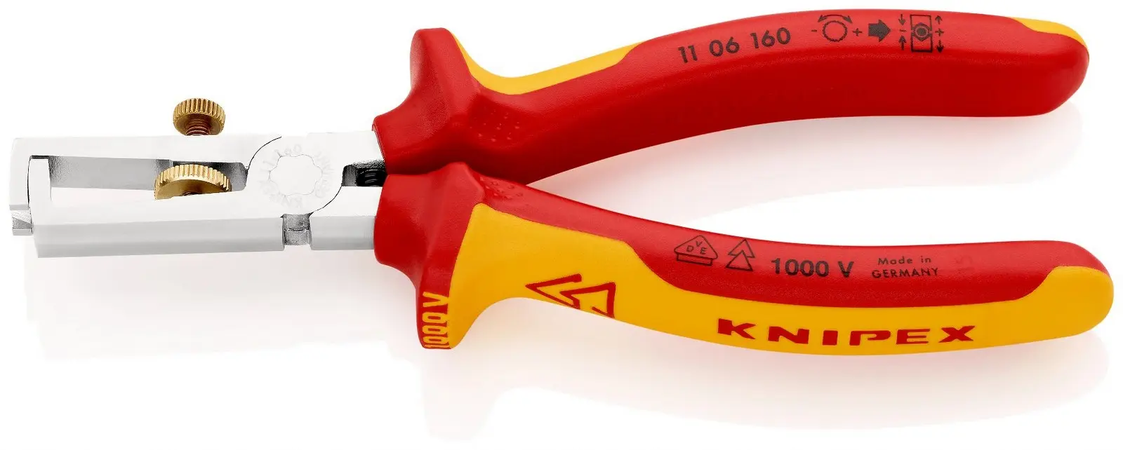 KNIPEX Klešta za skidanje izolacije 1000V VDE 160mm 11 06 160 crvena