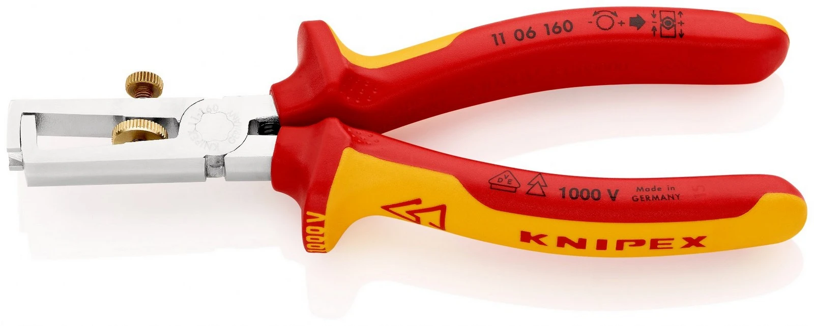 KNIPEX Klešta za skidanje izolacije 1000V VDE 160mm 11 06 160 crvena