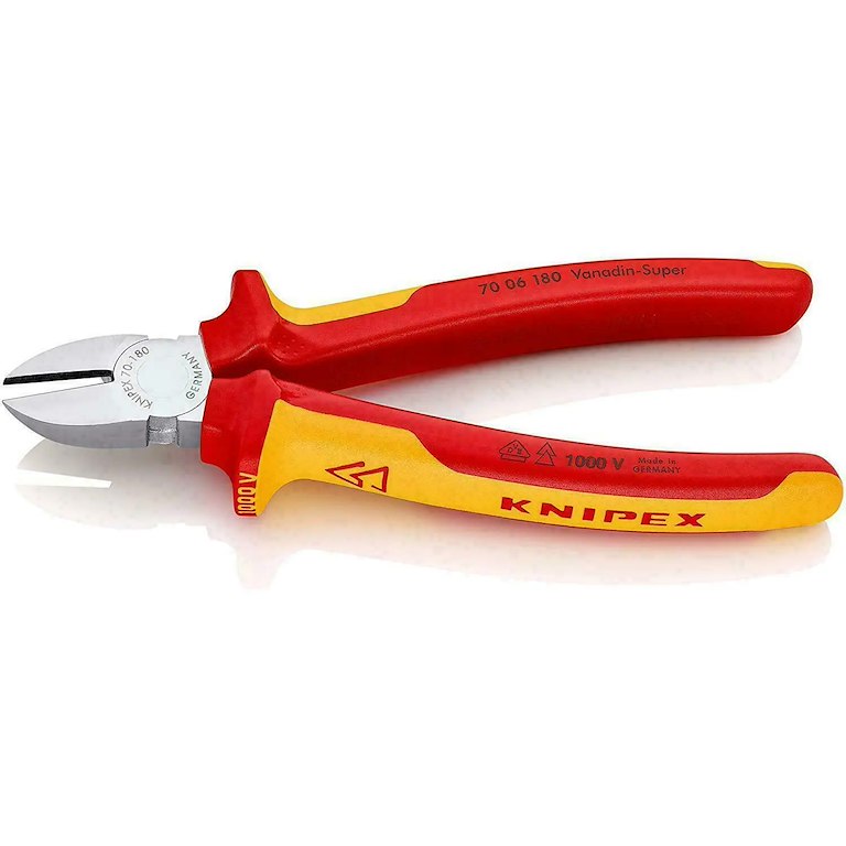 KNIPEX Bočne sečice izolovane VDE hromirane 180 mm 70 06 180 crveno-žute