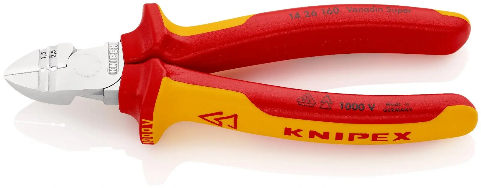 KNIPEX Klešta za skidanje izolacije sa bočnim sečenjem 1000V VDE 160mm 14 26 160 crvena