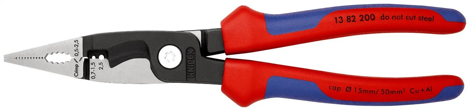 KNIPEX Klešta za električne instalacije 200mm 13 82 200 crvena