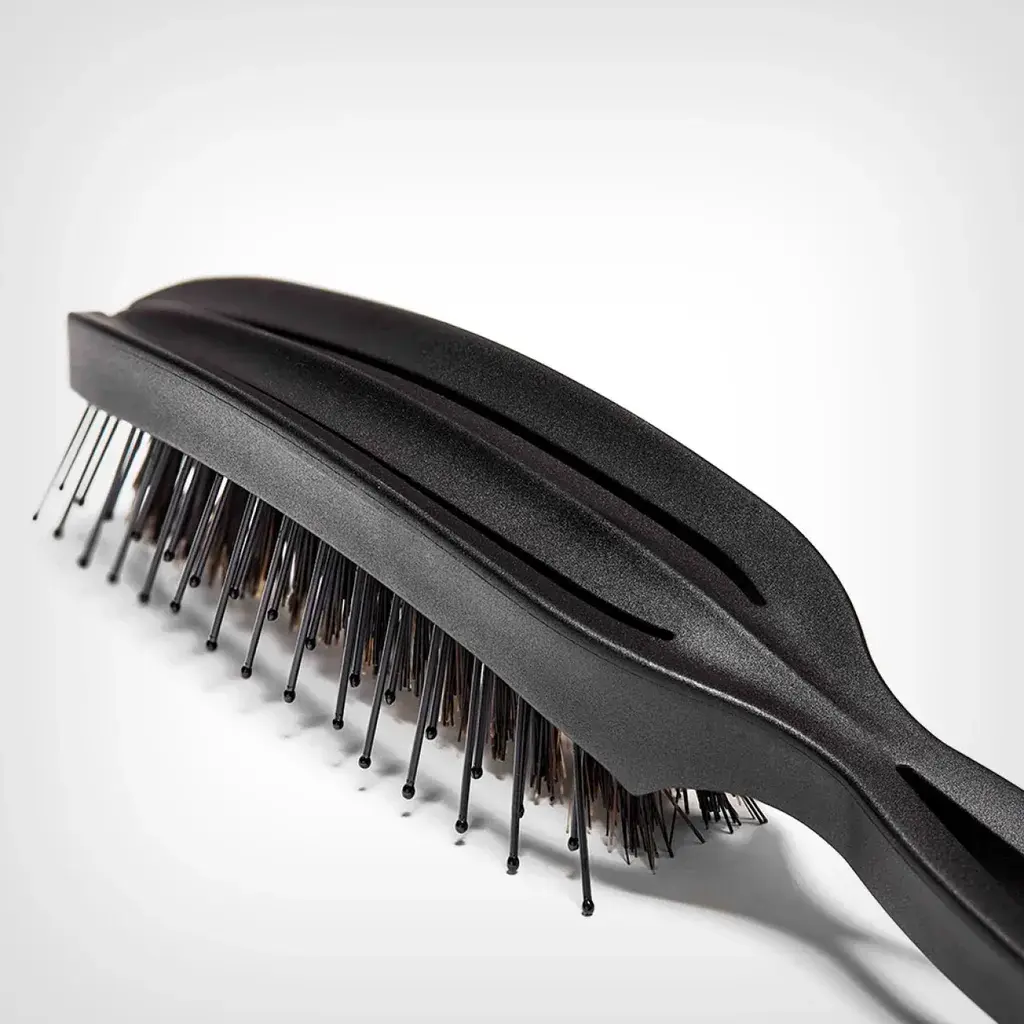 Acca Kappa Četka za najosetljivije kose Airy No. 3 Brush Bi-Level Soft Nylon Pins, 100% dlačice divlje svinje, Crna