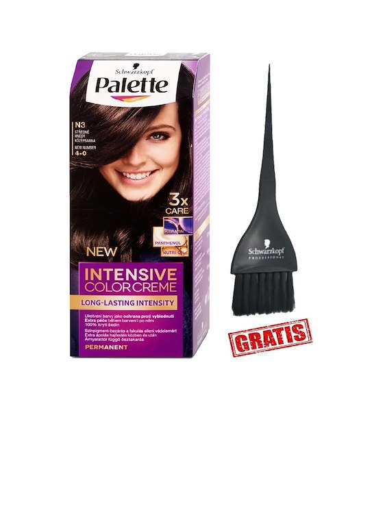 SCHWARZKOPF PALETTE ICC Boja za kosu N3 Middle Brown + četkica gratis