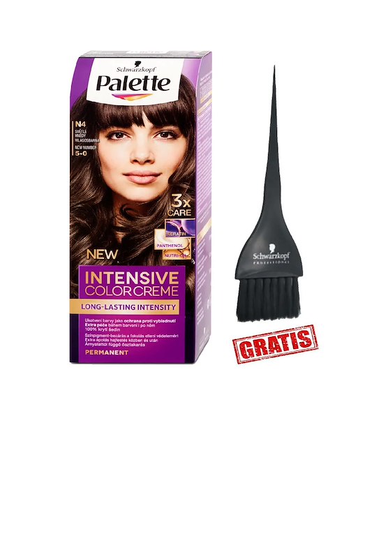 SCHWARZKOPF PALETTE ICC Boja za kosu N4 Light Brown + četkica gratis