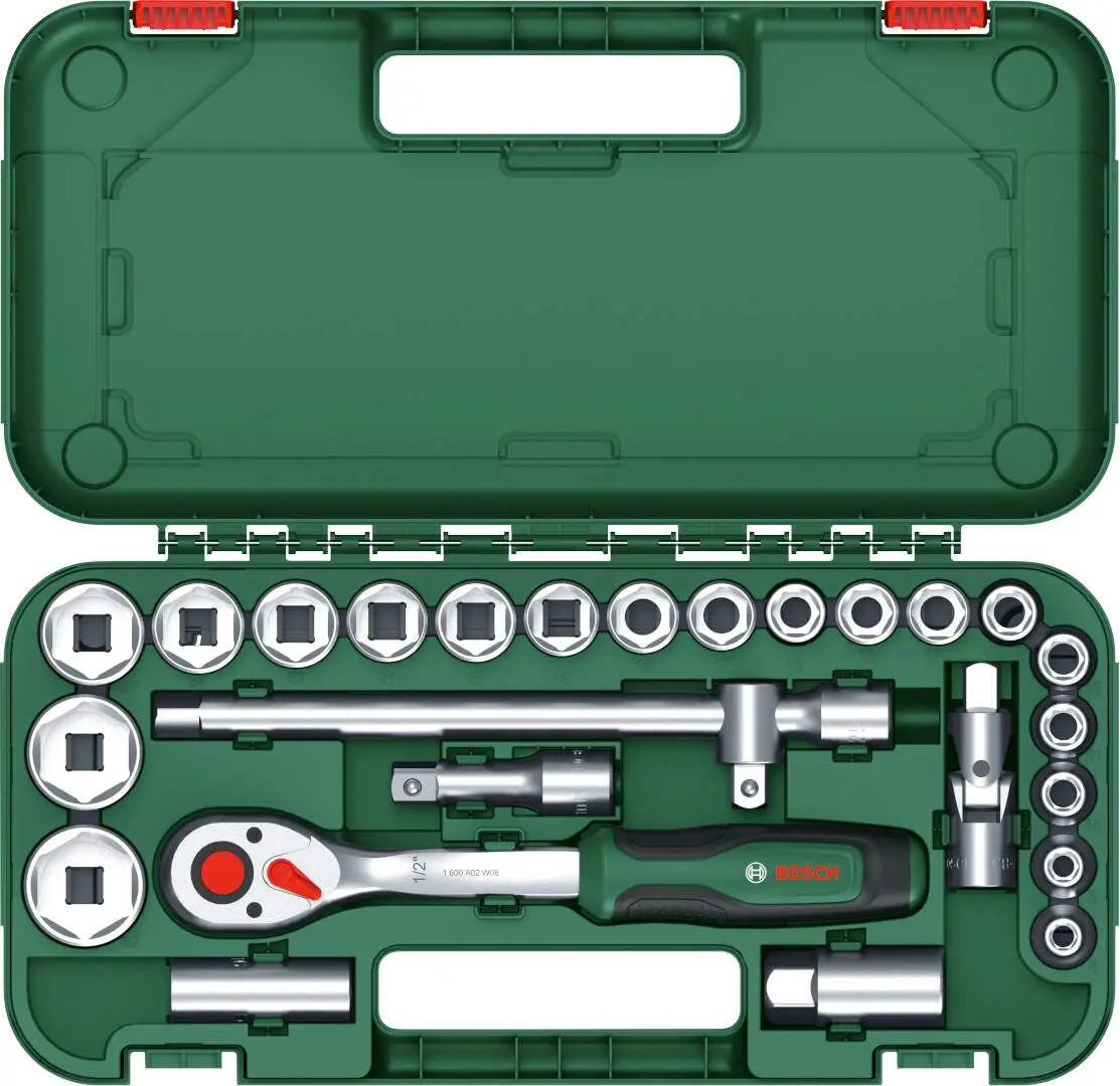 Bosch 25-delni set nasadnih ključeva i nastavaka sa čegrtaljkom 1/2" 1600A02Z9F