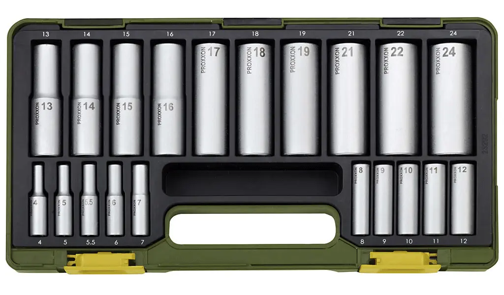 PROXXON Garnitura 20-delna nasadnih dubokih ključeva 1/4" (6.3 mm), 1/2" (12.5 mm)