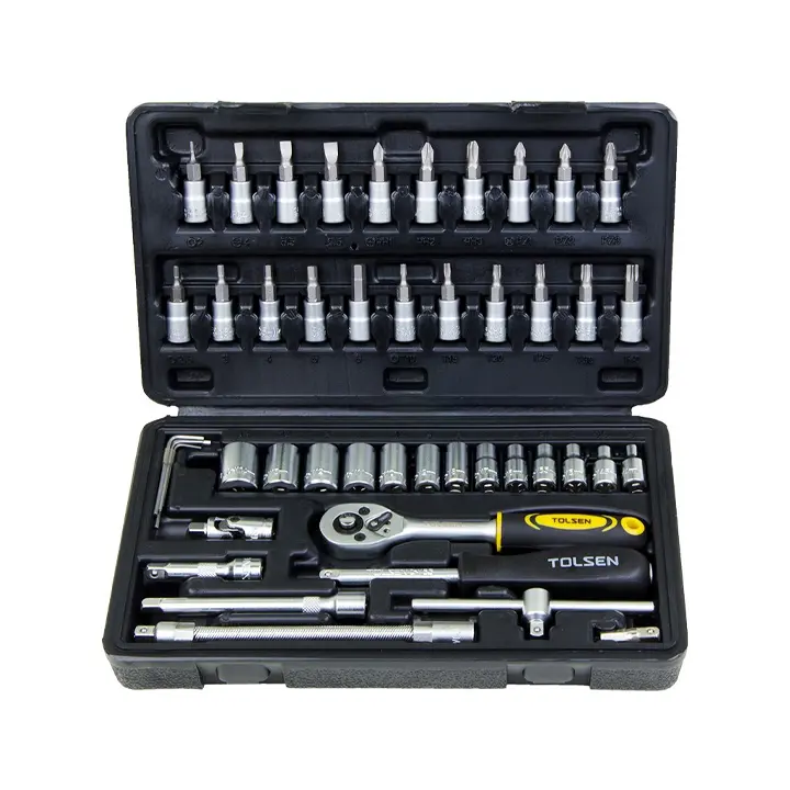 TOLSEN Set nasadnih ključeva 46-delni 1/4" 15138 srebrni