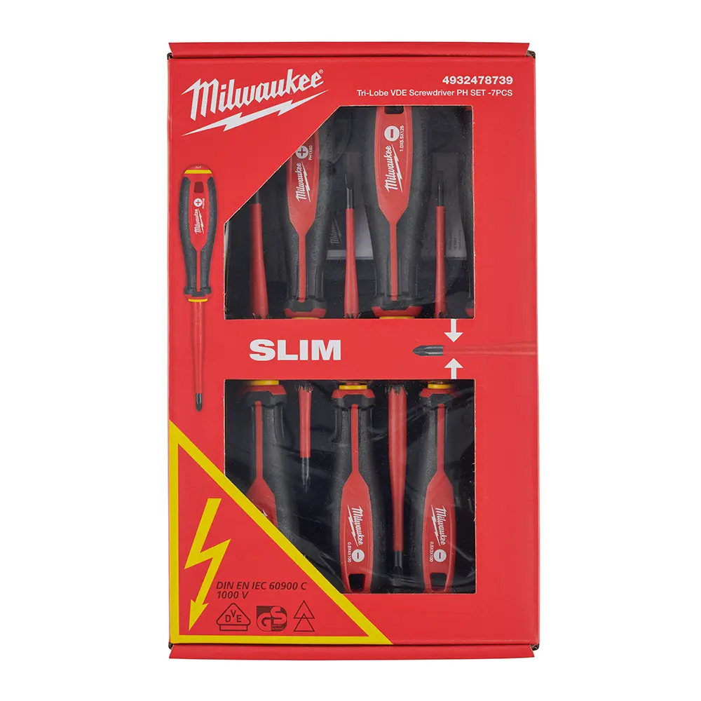 Milwaukee Tri-Lobe odvijači 1000V VDE Slim set 7/1 PH