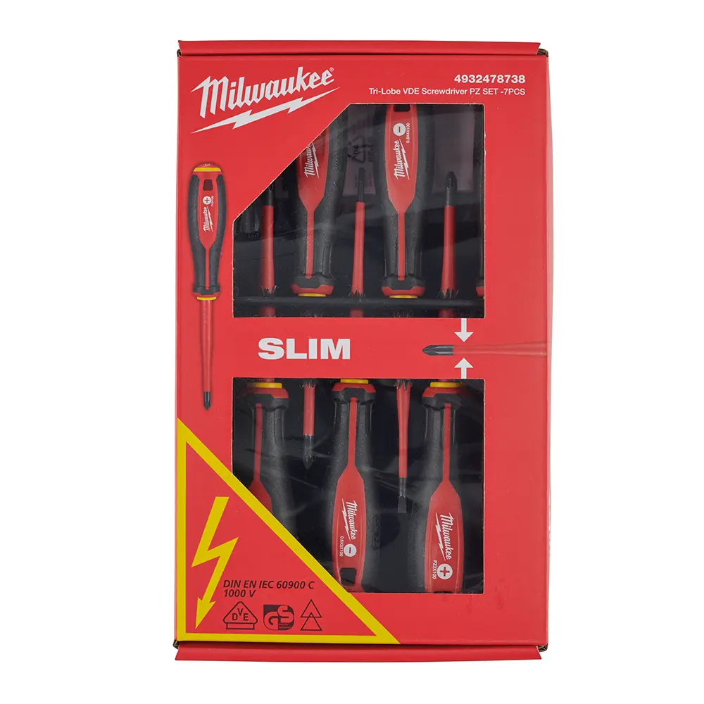Milwaukee Tri-Lobe odvijači 1000V VDE Slim set 7/1 PZ