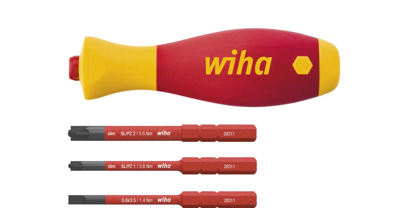 WIHA 43449 Odvijač sa izmenljivim nastavcima SoftFinish® SlimVario® električarski, 4 dela