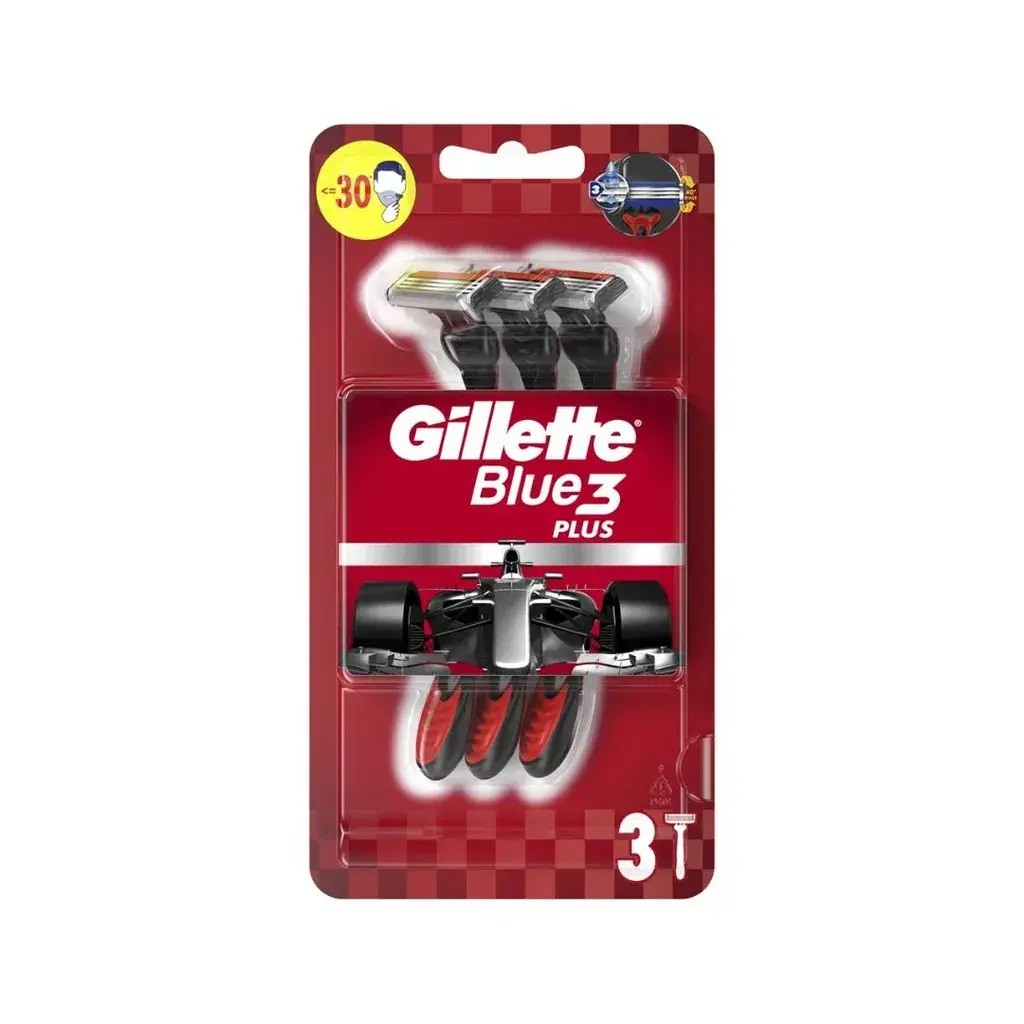 Gillette Muški brijač Blue 3 Plus Nitro, 3 komada, Crni