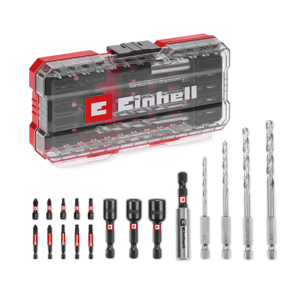 Einhell Set impaktor bitova S-Case, 25-50 mm bit, Ključevi, Burgije, 18 komada