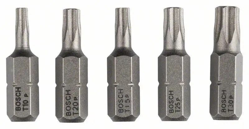 BOSCH 5-delni paket bitova odvrtača ekstra tvrdi (Torx) 2607001768, T 10; T 15; T 20; T 25; T 30; 25 mm