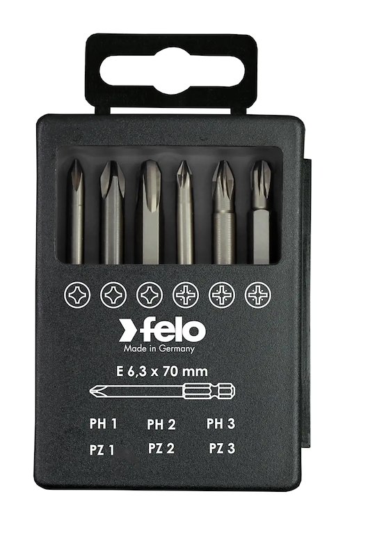 FELO Set bitova Industrial Bit-box Profi 73 mm PH/PZ 03291716 6 kom