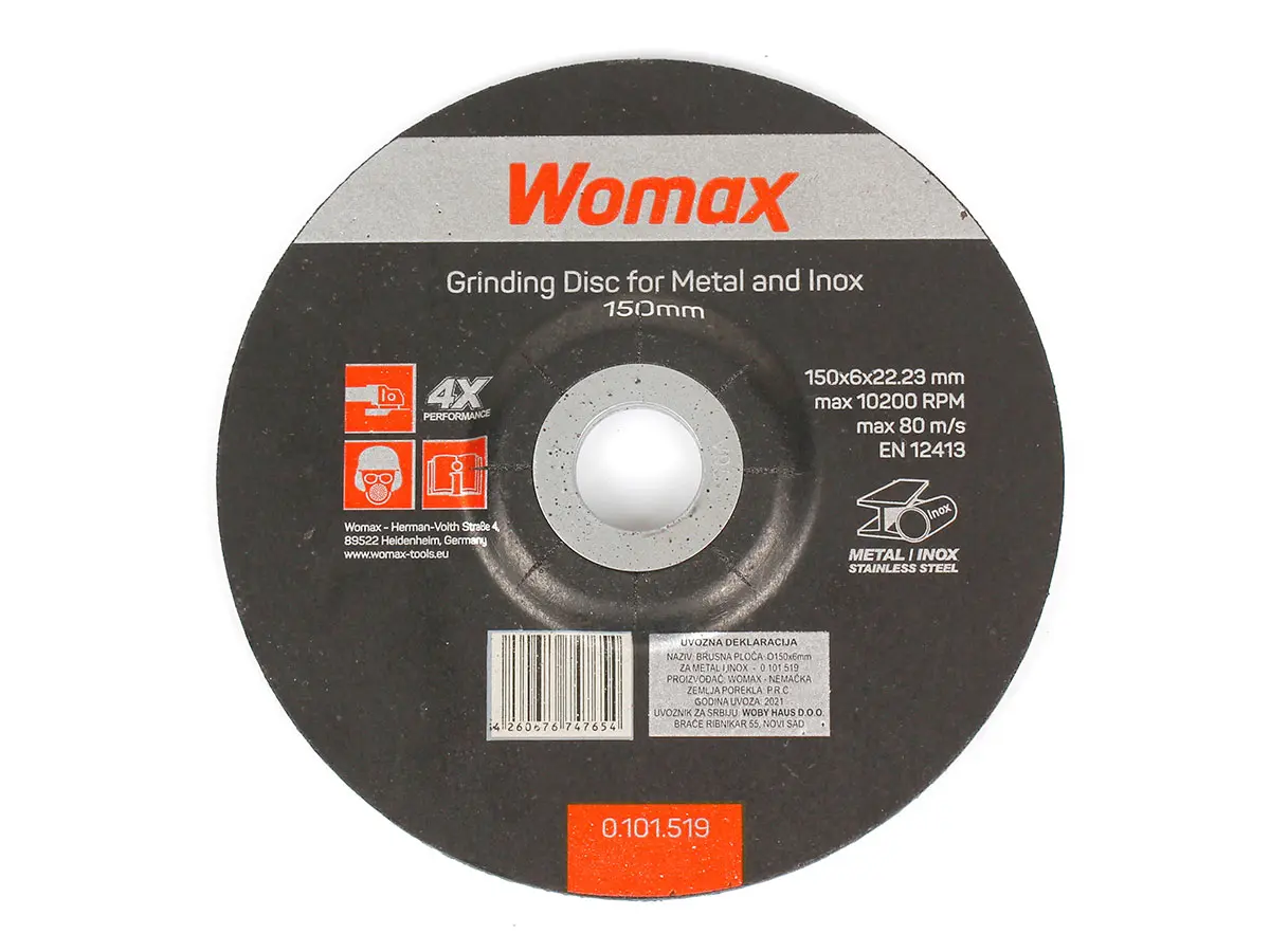 WOMAX Brusna ploča o150x6mm za metal i inox