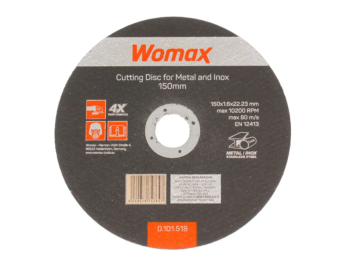 WOMAX Rezna ploča o150x1.60mm za metal i inox