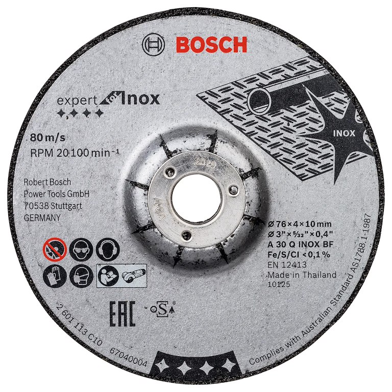 Bosch Expert for INOX 2 komada x 76 x 4 x 10 mm brusne ploče 2608601705, A 30 Q INOX BF; 76mm; 4mm; 10mm