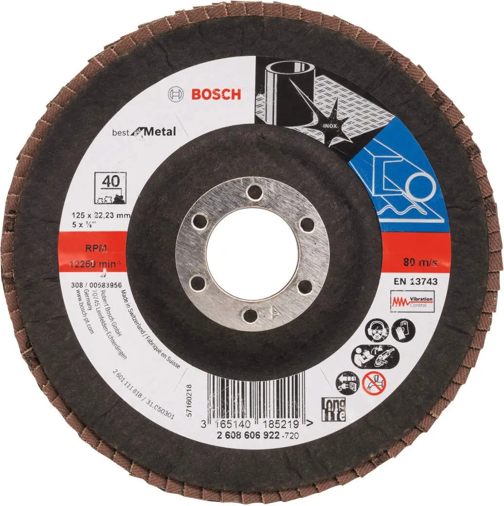 Bosch Lamelni brusni disk X571, Best for Metal Prečnik 125 mm; granulacija 40, kolenasti 2608606922