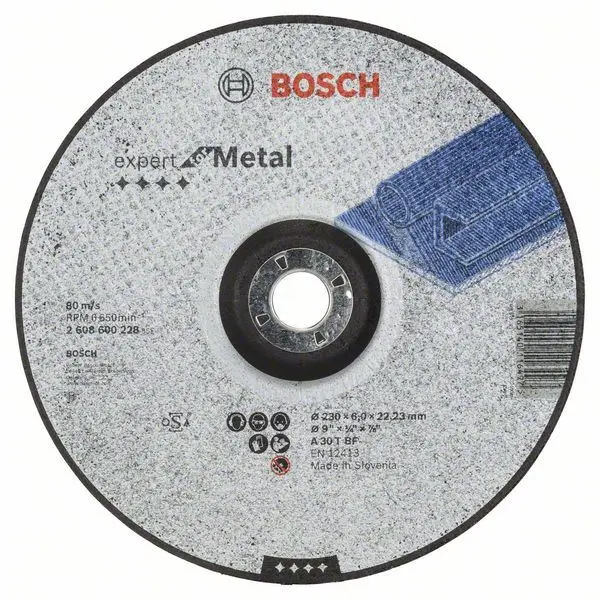 BOSCH Brusna ploča ispupčena Expert for Metal Bosch 2608600228, A 30 T BF, 230 mm, 6,0 mm