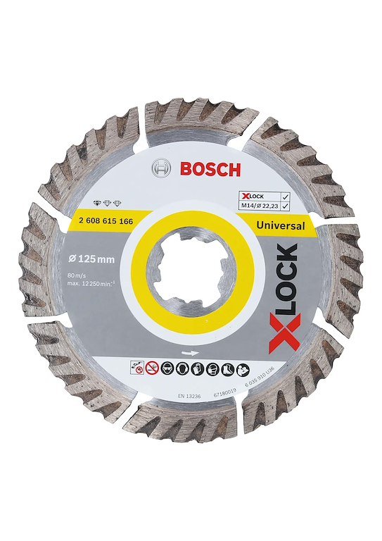 Bosch X-LOCK Standard for Universal 125x22,23x2x10 2608615166, 125 x 22.23 x 2 x 10 mm