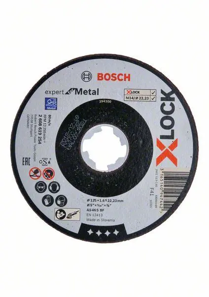 BOSCH X-LOCK Expert for Metal 125x1,6x22,23 za ravno sečenje 2608619254, AS 46 S BF, 125 mm, 1,6 mm