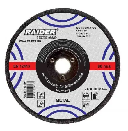Raider RD 160109 Ploča za brušenje, 115x6x22.2mm
