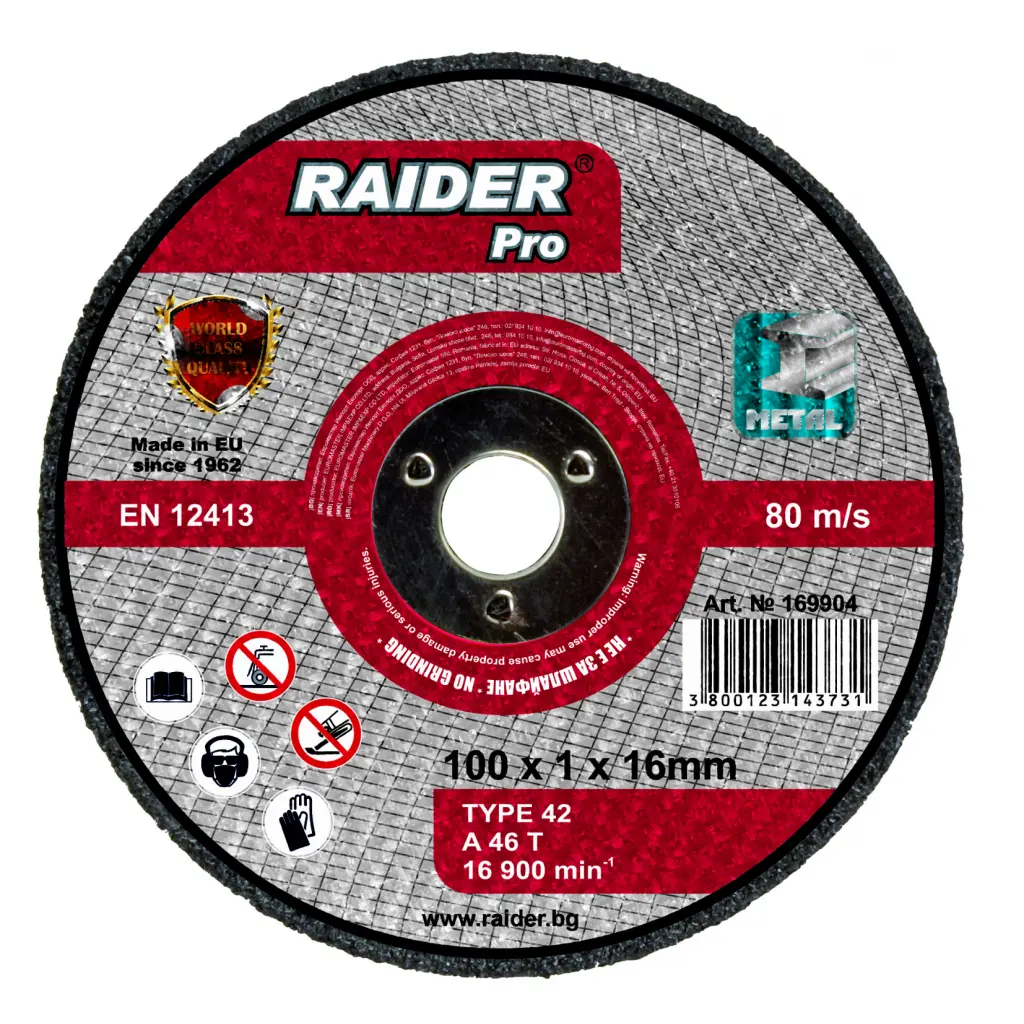 Raider 169904 Rezna ploča za metal, ø100x1x16mm
