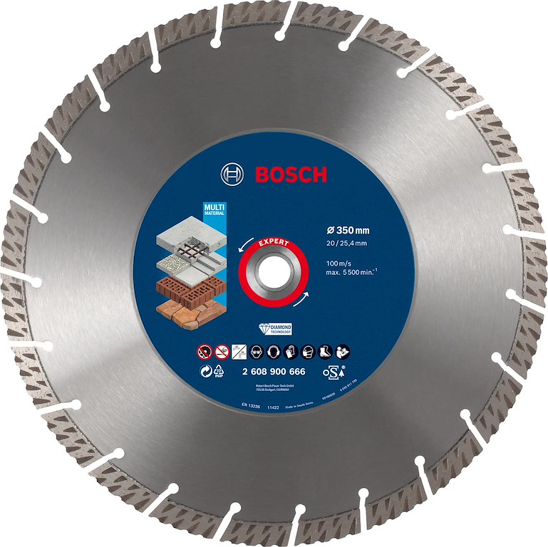 Bosch EXPERT MultiMaterial dijamantska rezna ploča od 350 x 20/25,40 x 3,3 x 15 mm 2608900666