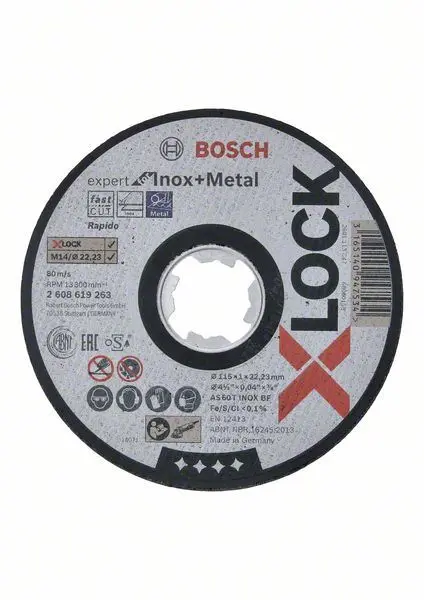 BOSCH Disk za ravno sečenje AS 60 T INOX BF, 115 mm, 1,0 mm
