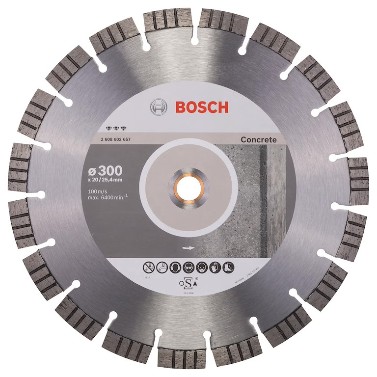 Bosch Dijamantska rezna ploča Best for Concrete 2608602657, 300 x 20,00+25,40 x 2,8 x 15 mm