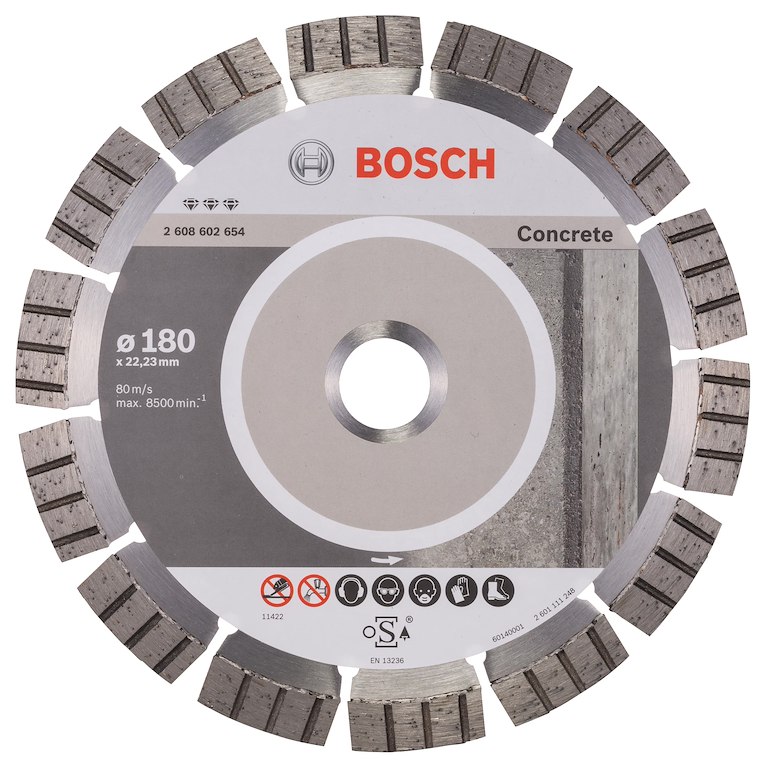 Bosch Dijamantska rezna ploča Best for Concrete 2608602654, 180 x 22,23 x 2,4 x 12 mm