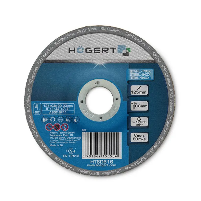 HÖGERT Ultra tanka rezna ploča za inox 125 mm, 0.8 mm