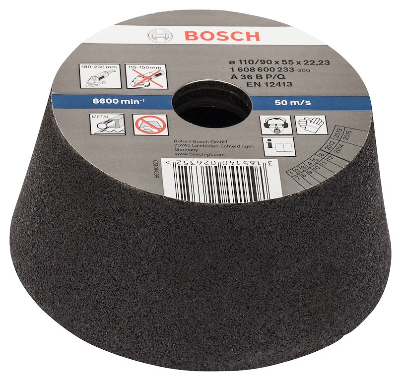 Bosch Brusni lonac, konusni-metal/liveni metal 1608600233, 90 mm, 110 mm, 55 mm, 36