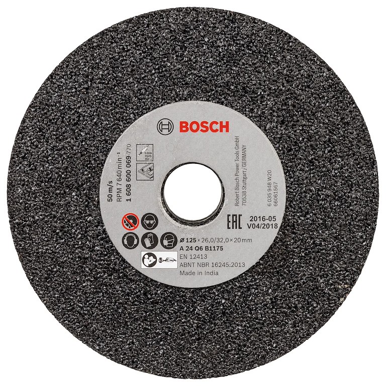 Bosch Brusna ploča za ravnu brusilicu 1608600069, 125 mm, 20 mm, 24