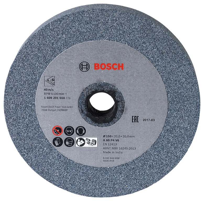 Bosch Brusna ploča za dvostranu brusilicu 1609201650, 150 mm, 20 mm, 60