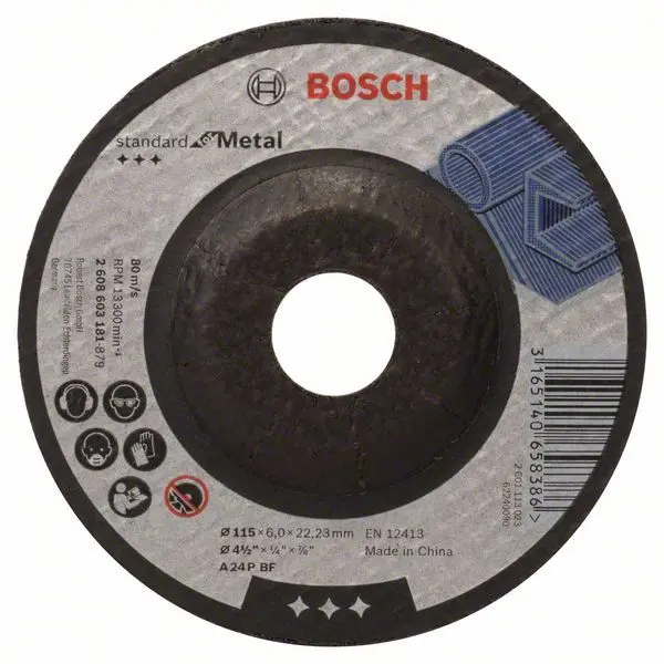 BOSCH Ploča brusna ispupčena za metal standard 6mm