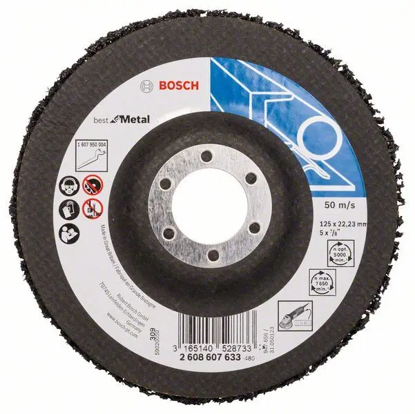 BOSCH Ploča za čišćenje N377, 125 mm, 22,23 mm crna