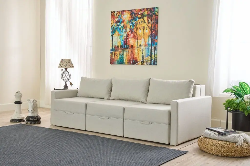 Atelier del Sofa Trosed na razvlačenje Saros, 230x72x110cm, Beli