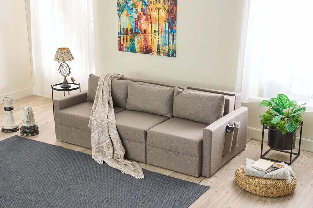 Atelier del Sofa Trosed na razvlačenje Saros, 230x72x110cm, Svetlosivi