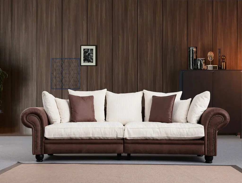Atelier del Sofa Trosed Fresno 3, 300x115x80 cm, Braon-beli