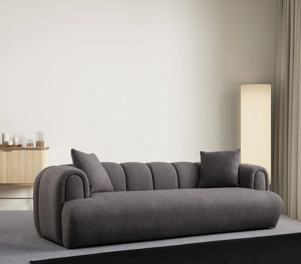 Atelier del Sofa Trosed Puffy 3 Plain, 255x115x77 cm, Antracit
