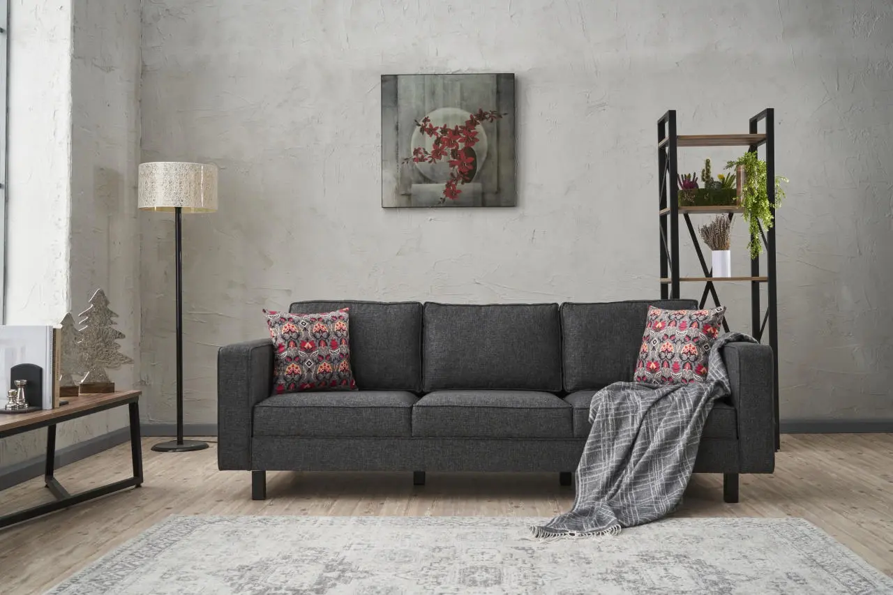 Atelier del Sofa Trosed Kale Linen 222x83x91cm Antracit
