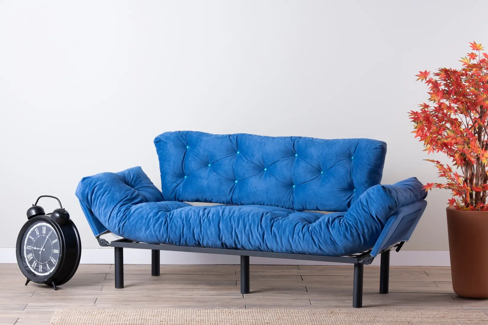 Atelier del Sofa Trosed na razvlačenje Nitta 185x85x70cm Plavi