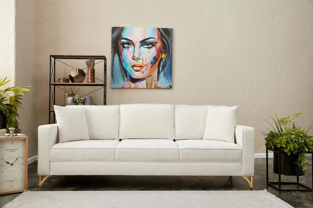 Atelier del Sofa Trosed Berlin 220x83x91cm Krem-Zlatni