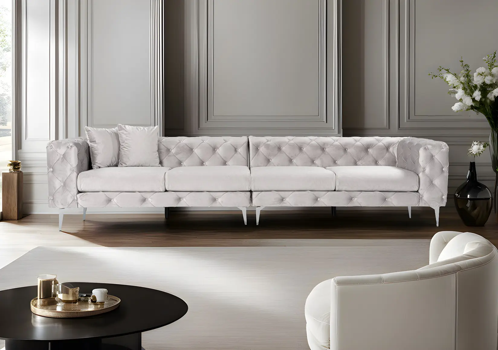 Atelier del Sofa Trosed Como 90x72x344cm Svetlosivi
