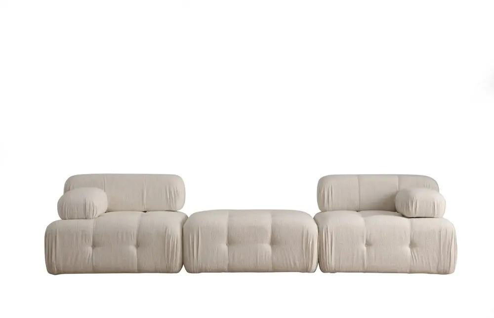Atelier del Sofa L1 Pouffe 1R Doblo Sofa, 3 Sedišta, Krem