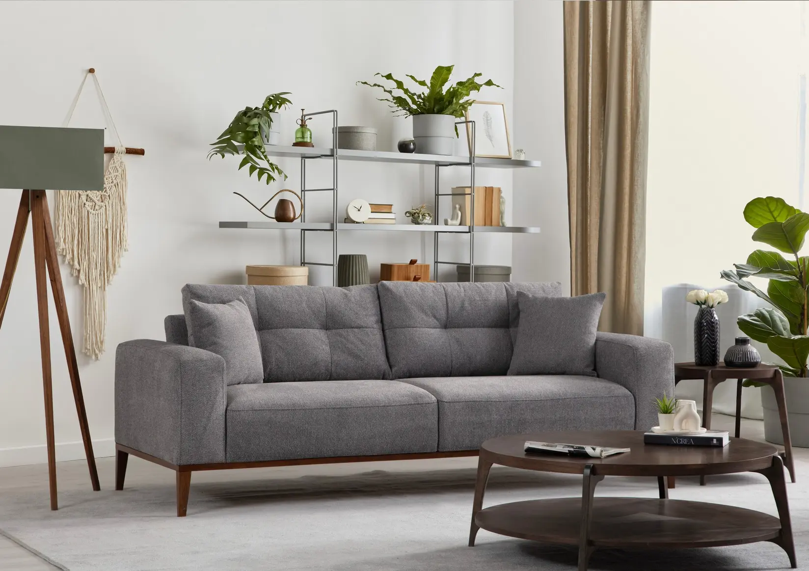 Atelier del Sofa Trosed na razvlačenje Sinor 92x75x225cm Svetlosivi