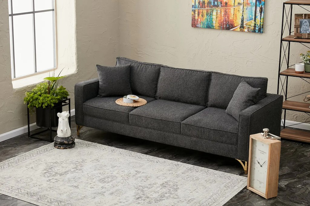 Atelier del Sofa Trosed Berlin 220x83x91cm Antracit-Zlatni