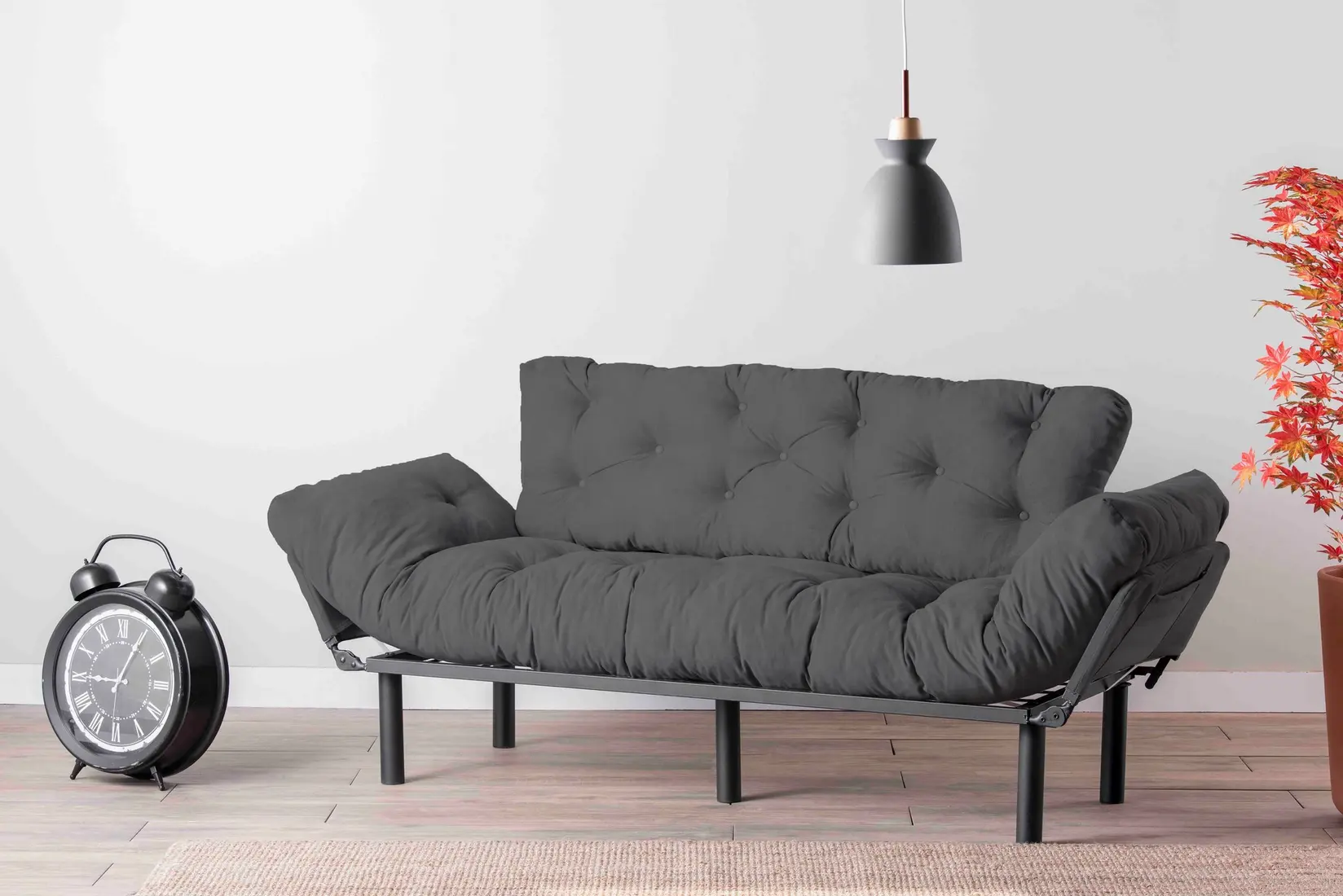 Atelier del Sofa Trosed na razvlačenje Nitta 185x85x70cm Sivi